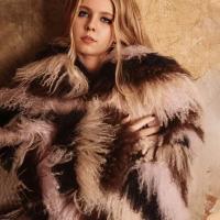 China Real Color Mongolian Faux Fur Striped Coat for sale