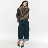 China Short Cropped Faux Fur Jacket for sale