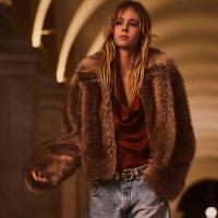 China Short Cropped Faux Fur Jacket for sale