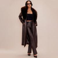 China Chocolate Color Eco-Friendly High Insulation Faux Leather Coat for Women for sale