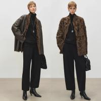 China Persian Lamb Faux Fur Coat with Stand-up Collar Cruelty-Free Hip-length Loose Outerwear for Women for sale