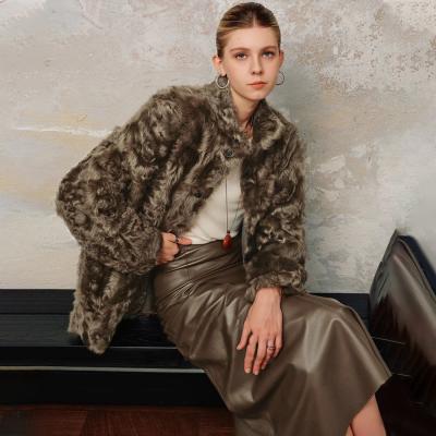 China Persian Lamb Faux Fur Coat with Stand-up Collar Machine Washable and High Abrasion Resistance for sale
