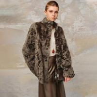 China Persian Lamb Faux Fur Coat with Stand-up Collar Machine Washable and High Abrasion Resistance for sale