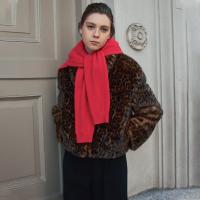 China Old Hollywood Glam Leopard Faux Fur Jacket - Waist-length Single-breasted Jacket with 100% Recycled Polyester for sale