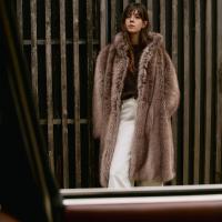 China Neutral Faux Fur Long Coat for sale
