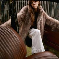 China Neutral Faux Fur Long Coat for sale