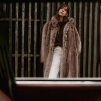 China Neutral Faux Fur Long Coat for sale