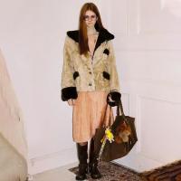 China Artistic Persian Lamb Faux Fur Two-Color Jacket for sale