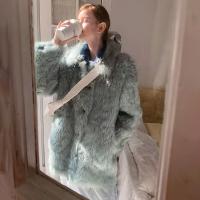 China Mint Mambo Tuscan Wool Faux Fur Coat for sale
