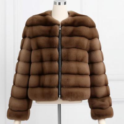 China Faux Mink Fur Jacket Zipper Button Closure Colors Support Customization Elegant Warm Coat for Seasonal Fashion Retailers for sale