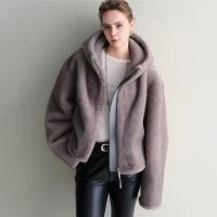 China Faux Mink Fur Hooded Casual Jacket for sale