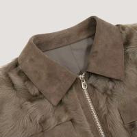 China Barnfit Leather Patching Faux Fur Jacket for sale