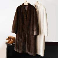 China V-neck Custom-made Faux Mink Fur Jacket for sale