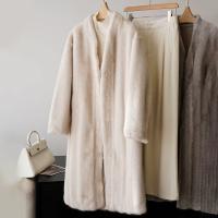 China V-neck Custom-made Faux Mink Fur Jacket for sale