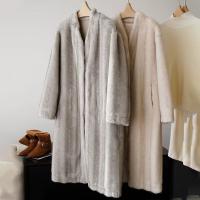 China V-neck Custom-made Faux Mink Fur Jacket for sale