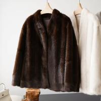 China V-neck Custom-made Faux Mink Fur Jacket for sale