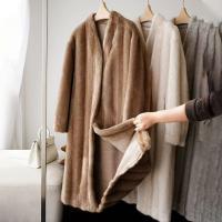 China V-neck Custom-made Faux Mink Fur Jacket for sale