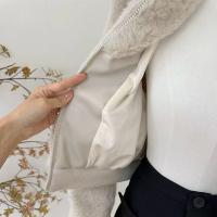 China Large Lapel Faux Fur Zipper Jacket for sale