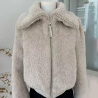 China Large Lapel Faux Fur Zipper Jacket for sale