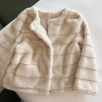 China Wide-Striped Faux Mink Fur Jacket for sale