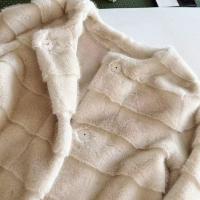 China Wide-Striped Faux Mink Fur Jacket for sale