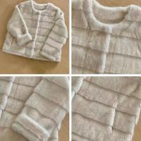 China Wide-Striped Faux Mink Fur Jacket for sale