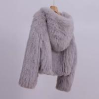 China Faux Fox Fur Double-Sided Hooded Jacket for sale