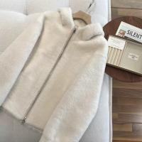 China Merino Faux Fur Hooded Coat for sale