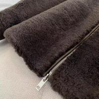 China Merino Faux Fur Hooded Coat for sale