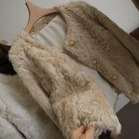 China Glossy Faux Persian Lamb Fur Jacket for sale