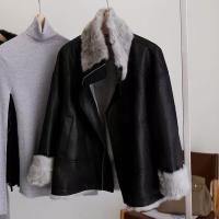 China Double Sided Faux Rabbit Fur Leather One Piece Coat for sale