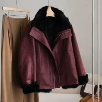 China Double Sided Faux Rabbit Fur Leather One Piece Coat for sale