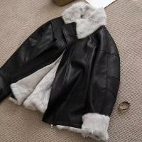 China Double Sided Faux Rabbit Fur Leather One Piece Coat for sale