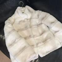 China Standing Collar Faux Rex Rabbit Fur Jacket for sale