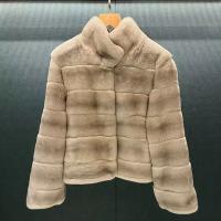 China Standing Collar Faux Rex Rabbit Fur Jacket for sale