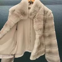 China Standing Collar Faux Rex Rabbit Fur Jacket for sale