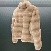 China Standing Collar Faux Rex Rabbit Fur Jacket for sale