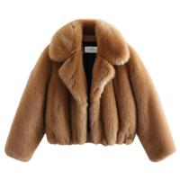 China Hip-length 100% Cruelty-free Lightweight Faux Fur Coat for Ethical Fashion for sale