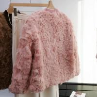 China Soft Lustrous Faux Persian Lamb Fur V-neck Jacket for sale