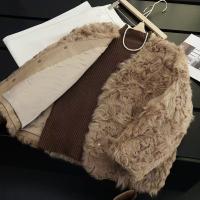 China Soft Lustrous Faux Persian Lamb Fur V-neck Jacket for sale