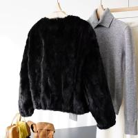 China Luxurious Lustrous Faux Mink Fur V Neck Jacket for sale