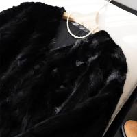 China Luxurious Lustrous Faux Mink Fur V Neck Jacket for sale