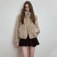China Faux Mink Fur High Necked Jacket for sale