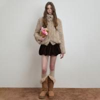 China Faux Mink Fur High Necked Jacket for sale