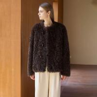 China Horn Button Faux Tuscan Fur Coat for sale