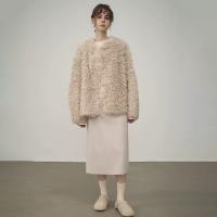 China Horn Button Faux Tuscan Fur Coat for sale