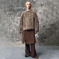 China Horn Button Faux Tuscan Fur Coat for sale