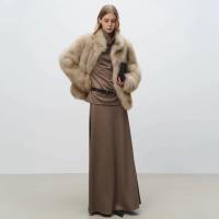 China Furry Thicken Faux Fox Fur Coat for sale
