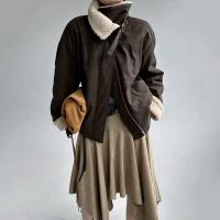 China Retro Faux Lamb Fur Suede Parka Jacket for sale