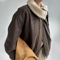 China Retro Faux Lamb Fur Suede Parka Jacket for sale